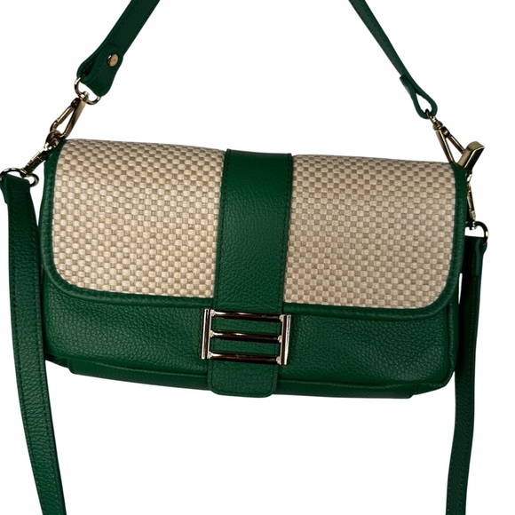 Divina Firenze | Bags | Divina Firenze Leather Shoulder Bag Emerald ...